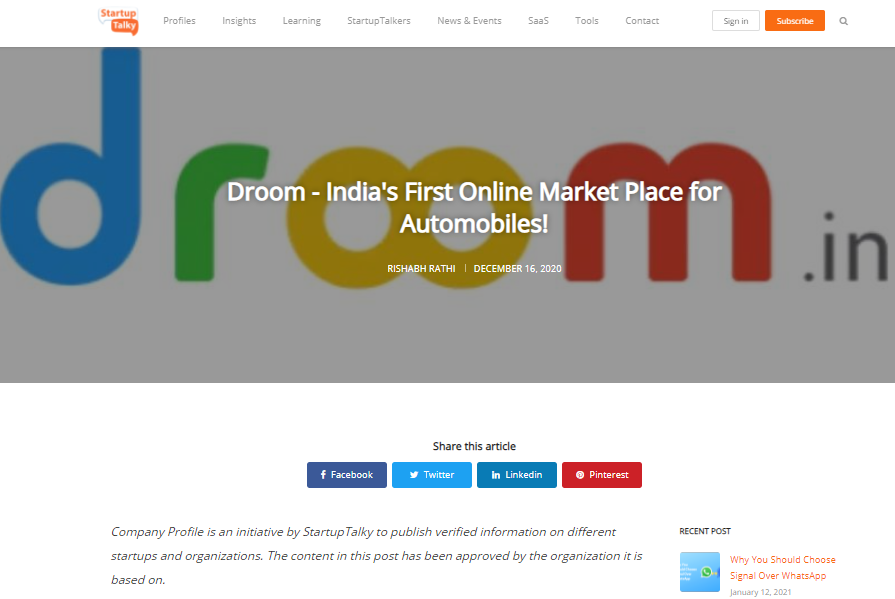 Sandeep Aggarwal - Founder of ShopClues & Droom