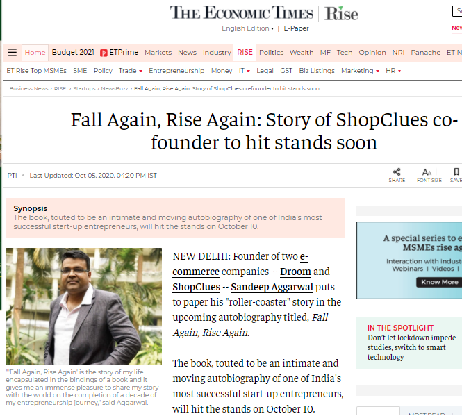 Sandeep Aggarwal - Founder of ShopClues & Droom